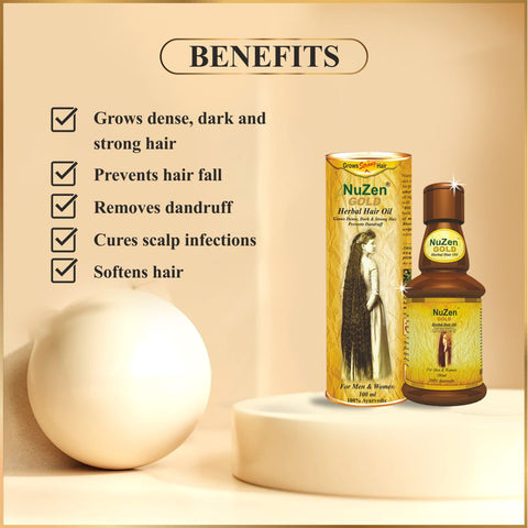 NuZen Gold Herbal Hair Oil (100ML) – NuZenHerbal